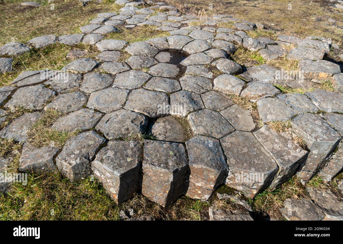 Glacier-carved basalt columns, Kirkjugolf or church pavement ...