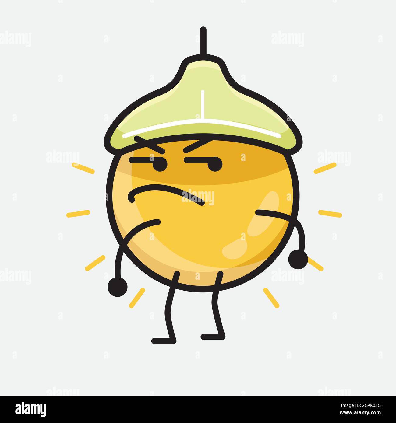 Vector Illustration of Ceiling Lamp Character with cute face and simple ...