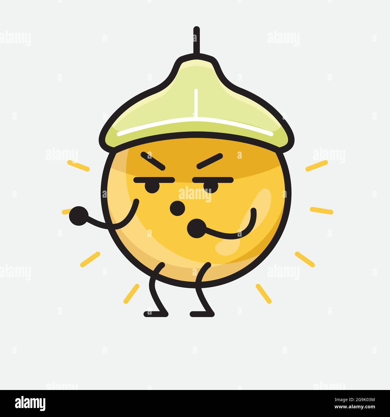 Vector Illustration of Ceiling Lamp Character with cute face and simple ...