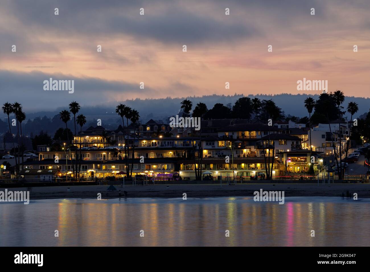 Santa Cruz Beachfront in the blue hours. Santa Cruz, California, USA ...