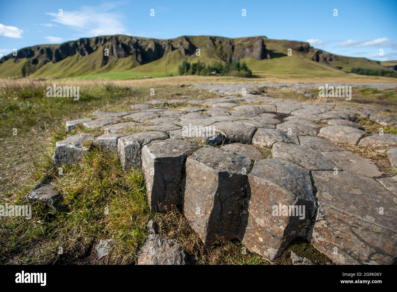 Glacier-carved basalt columns, Kirkjugolf or church pavement ...