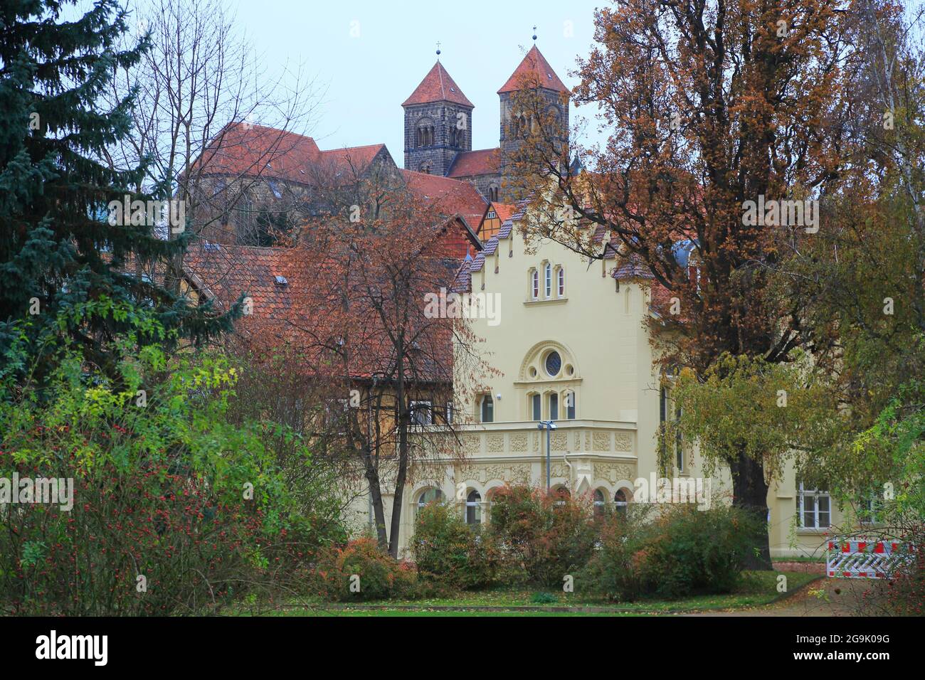 Schlossberg with Collegiate Church of St. Servatius, Quedlinburg, Harz ...