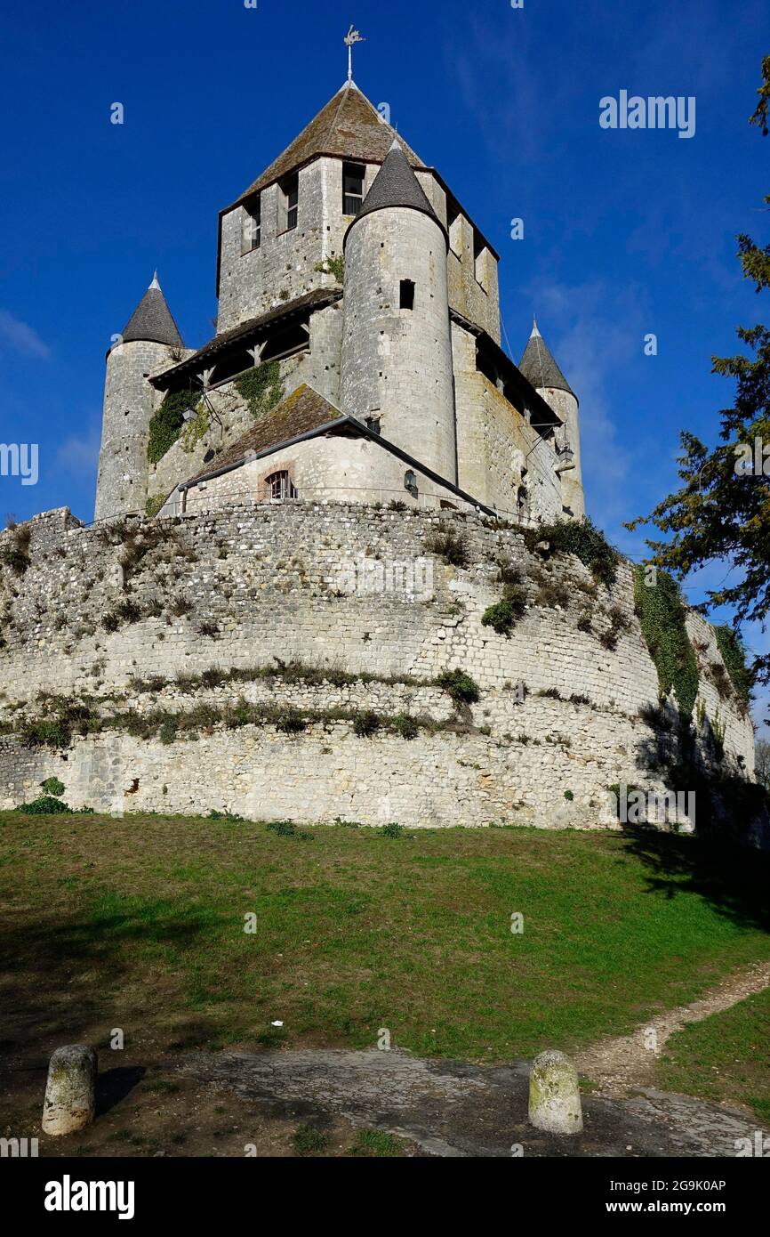 Tour Cesar, Caesar's Tower, the only octagonal donjon on a quadrangular ...