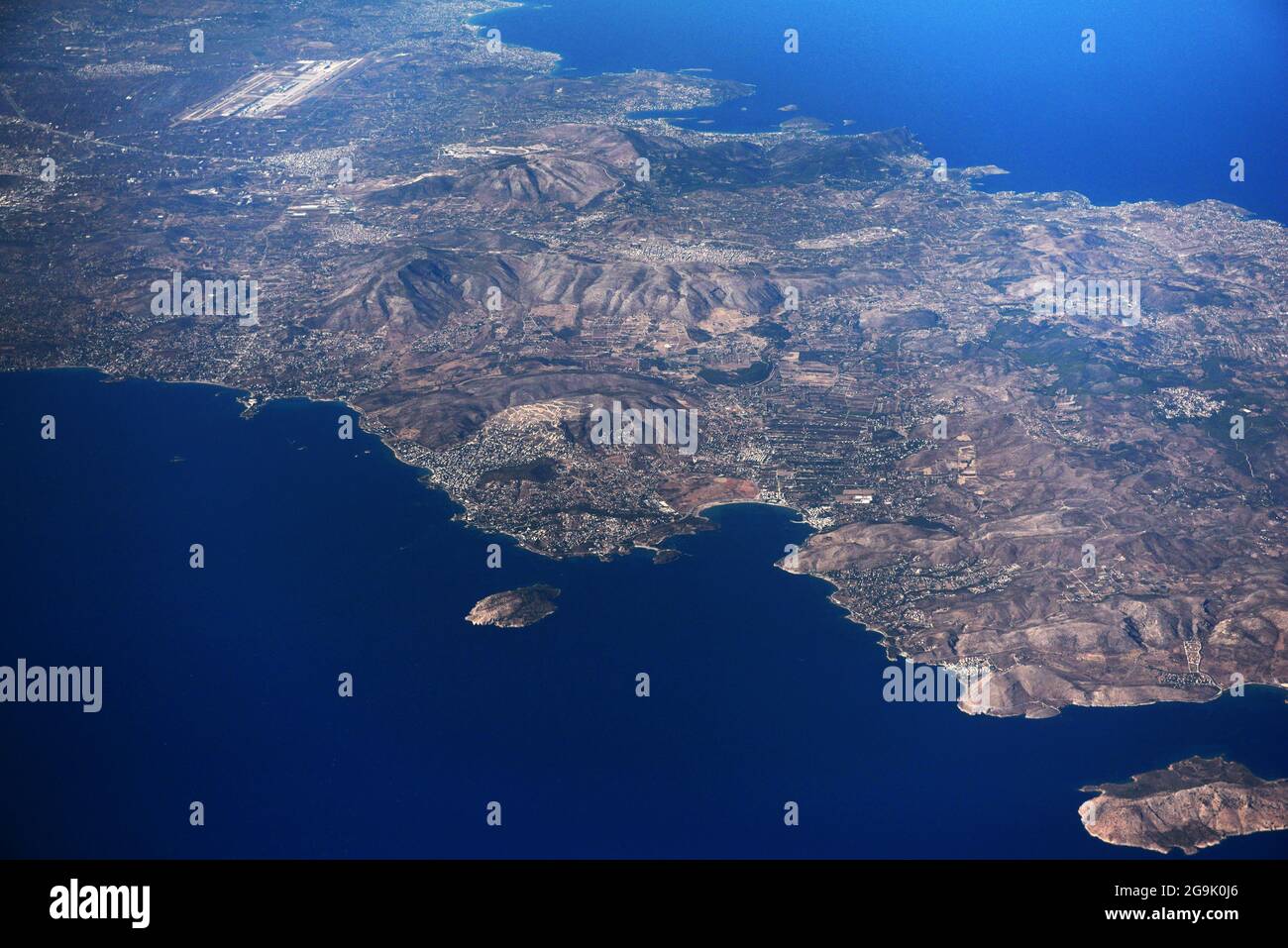 Aerial view of mainland Greece east of Athens Stock Photo - Alamy