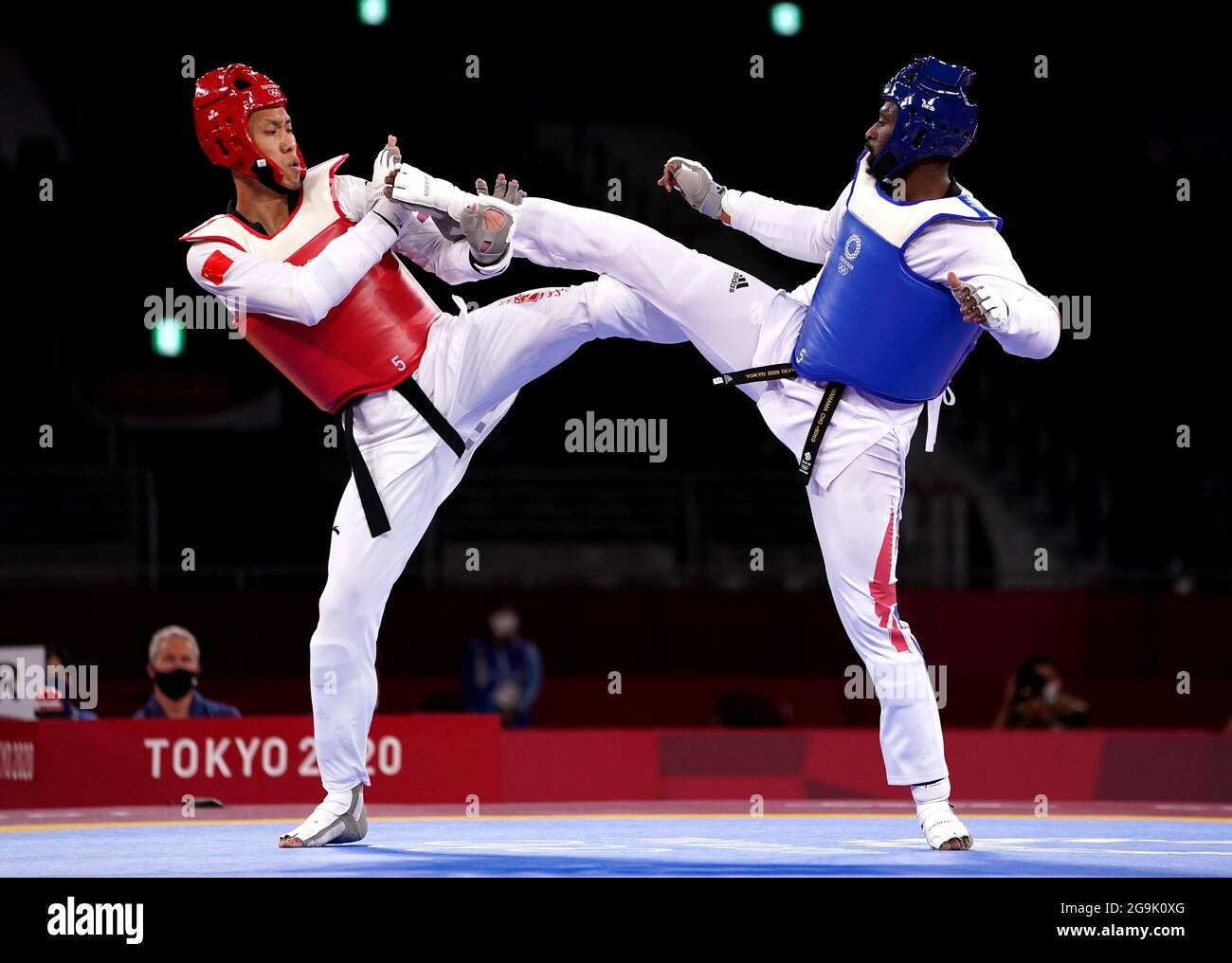 Great Britain's Mahama Cho (right) in action against China's Hongyi Sun ...
