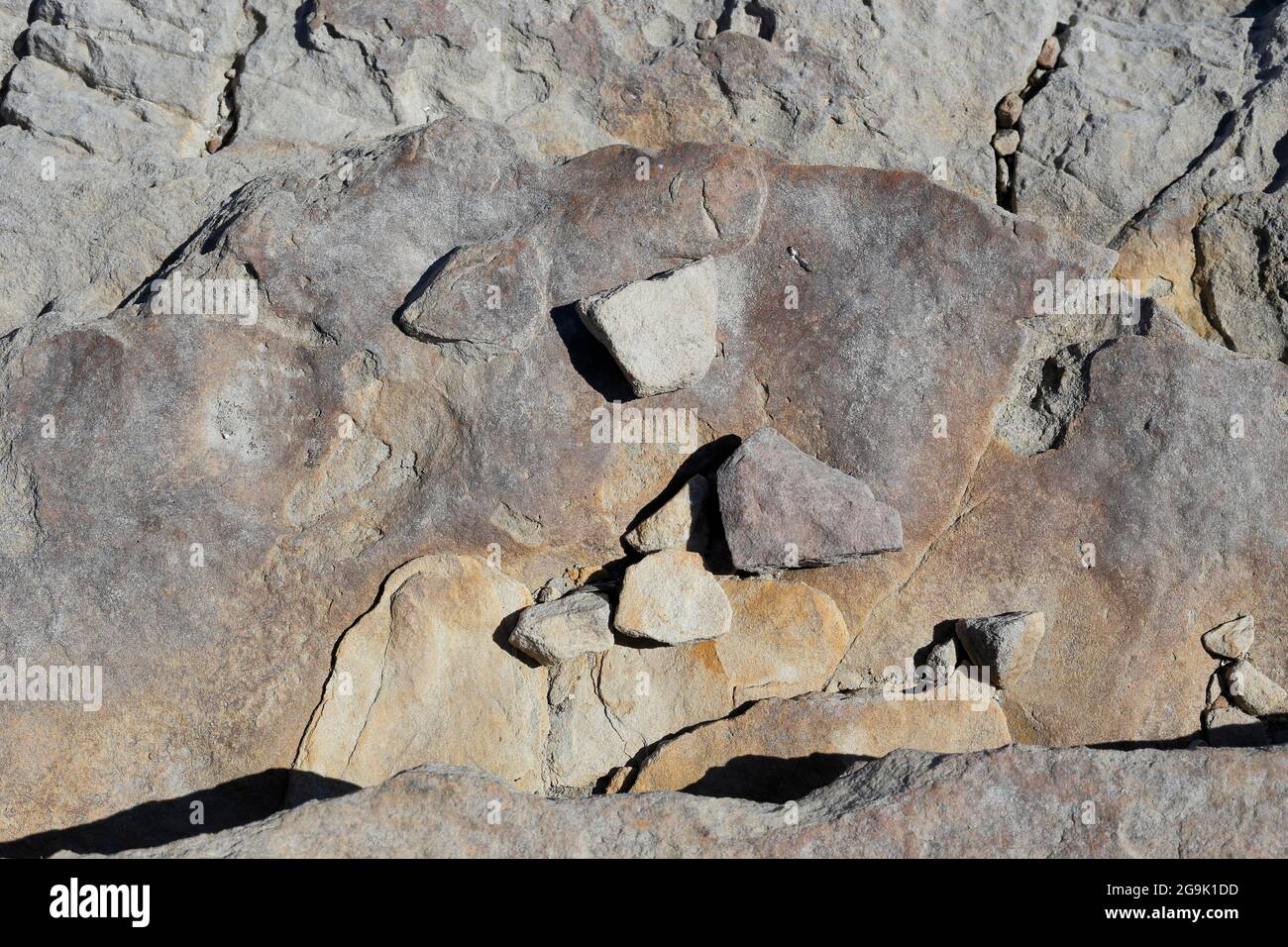 Stone pattern in a dry riverbed, Saint Lawrence River, Province of ...