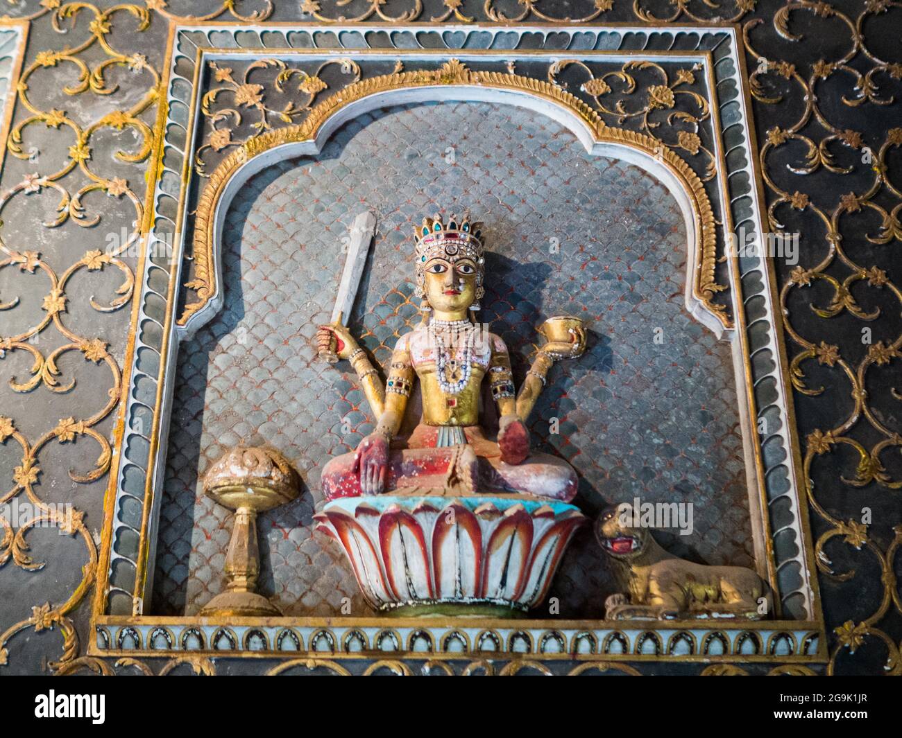 Depiction of a Hindu deity, Junaghar Fort, Bikaner, Rajasthan, India ...