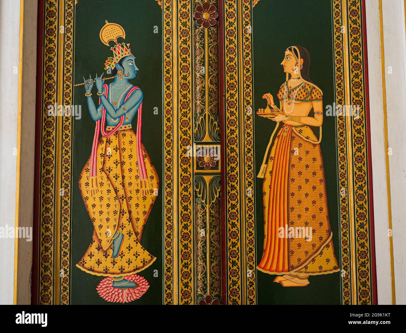 Painted door, City Palace of Bikaner, Junagarh Fort, Rajasthan, India ...