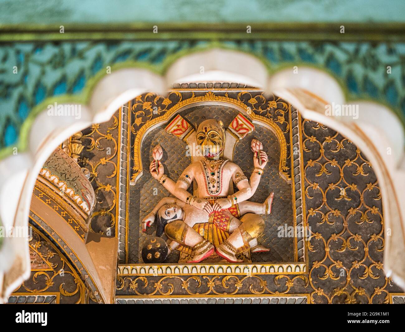 Depiction of a Hindu deity, Junaghar Fort, Bikaner, Rajasthan, India ...