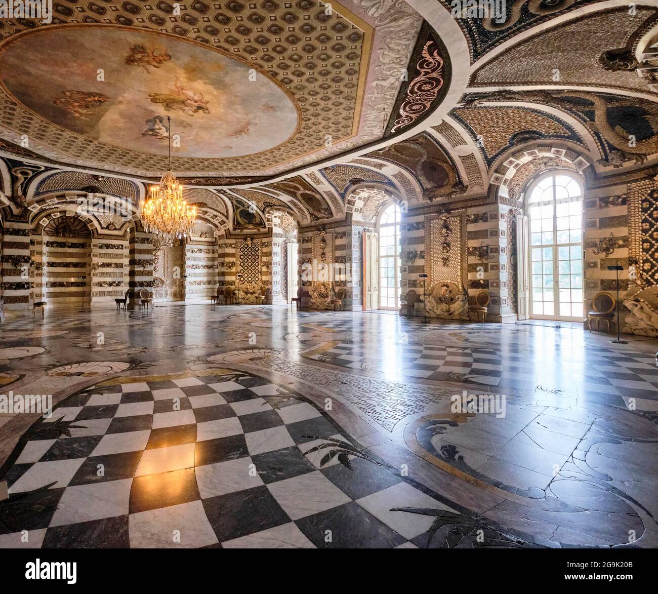 Grotto Hall, New Palace, Sanssouci, Potsdam, Brandenburg, Germany Stock ...