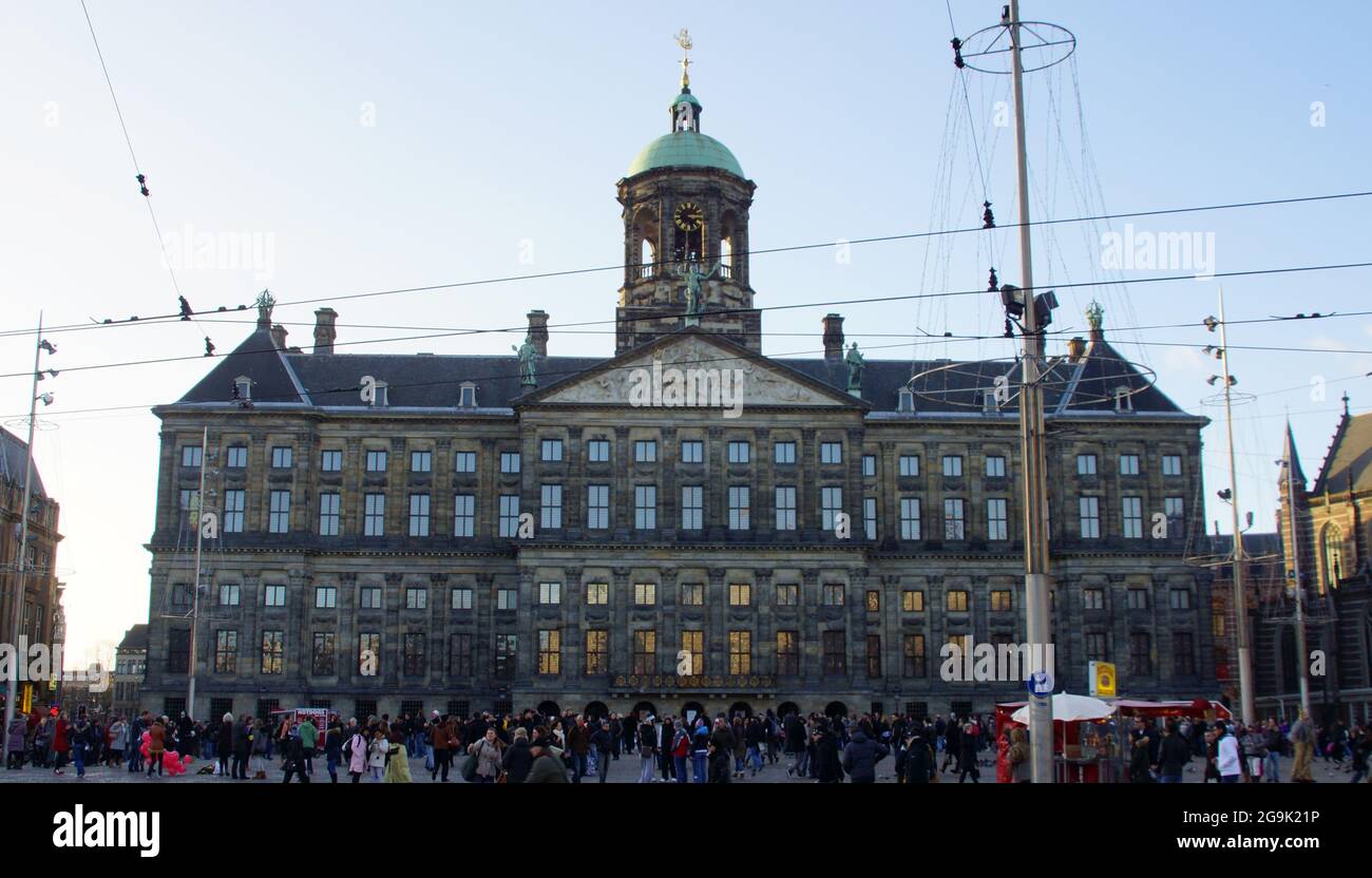 AMSTERDAM, NETHERLANDS - Nov 27, 2011: A beautiful view of the Dam ...
