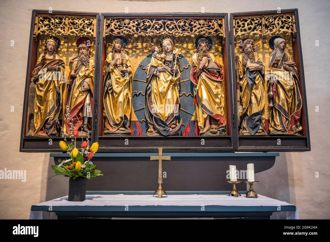 Interior of St. Michael's Church, Unesco world heritage site Hildesheim ...
