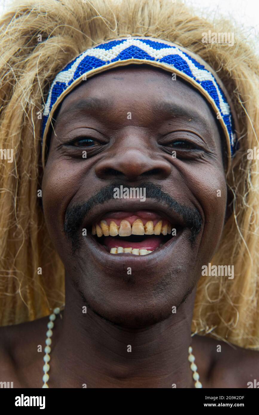 Friendly man at a Ceremony of former poachers, in the Virunga National ...
