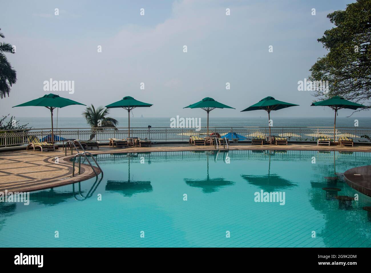 Swimming pool at a Luxus hotel on Lake Kivu, Gysenyi, Rwanda, Africa ...