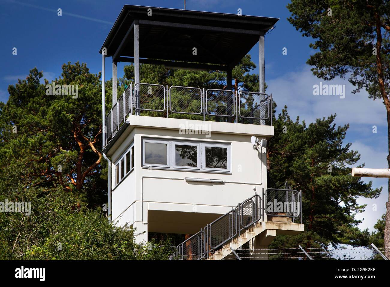 Observation Tower in Ponit Alpha on the former German-German border ...