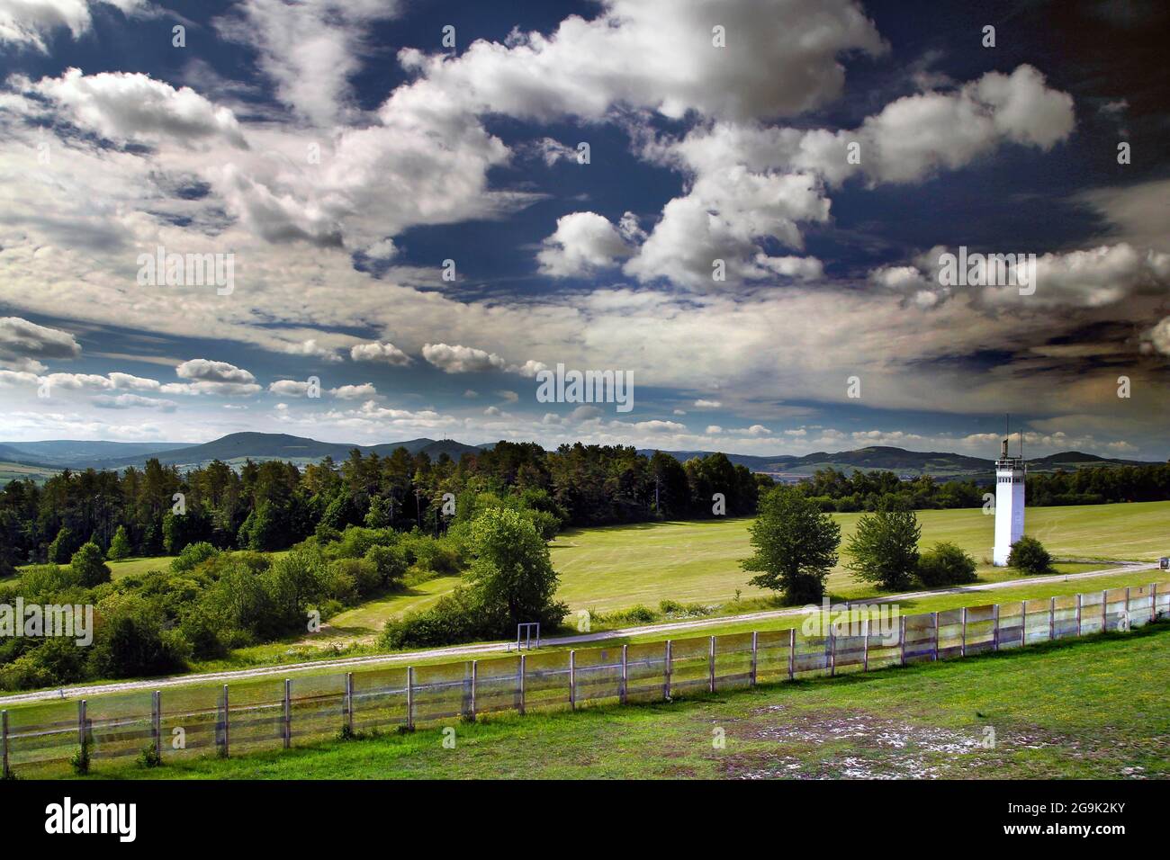 View from Ponit Alpha of the former German-German border, border ...