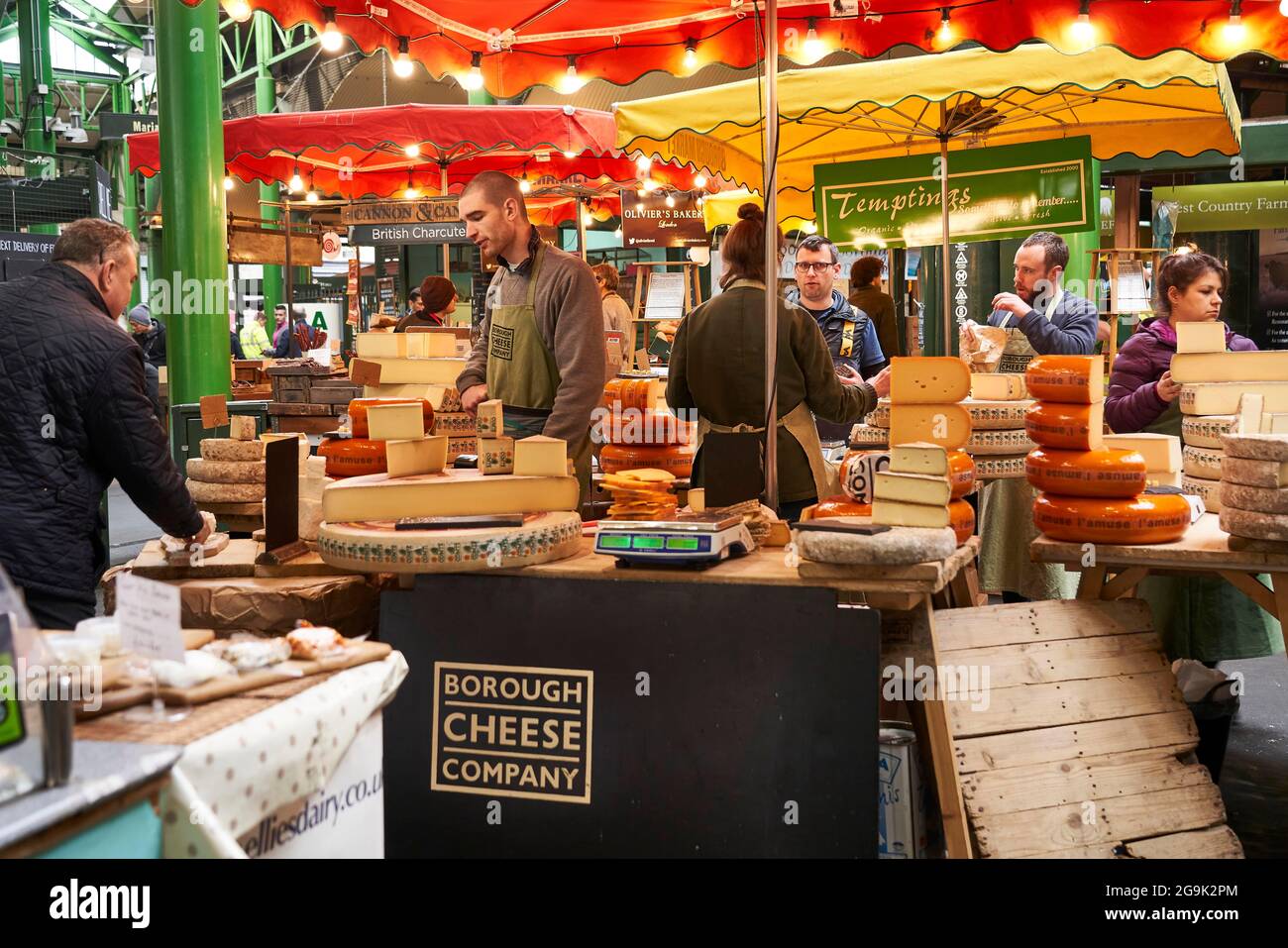 Market Stalls Cheese Borough Market, London, England, United Kingdom ...