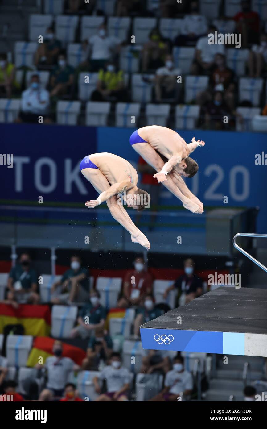 BONDAR Aleksandr, MINIBAEV Viktor (ROC), July 26, 2021. Diving - Men's ...