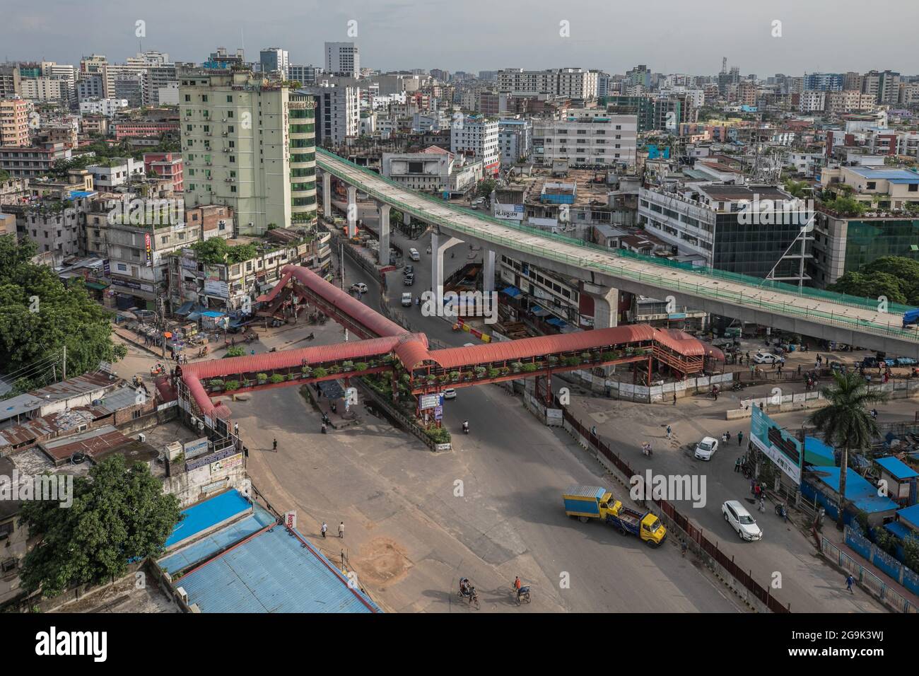 Dhaka, Bangladesh. 26th July, 2021. Top views of the most crowded place ...