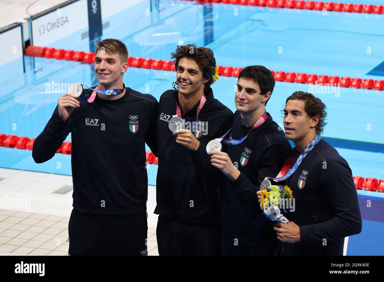 Tokyo, Japan. 26th July, 2021. Italy (ITA) Swimming : Men's 4 x100m ...