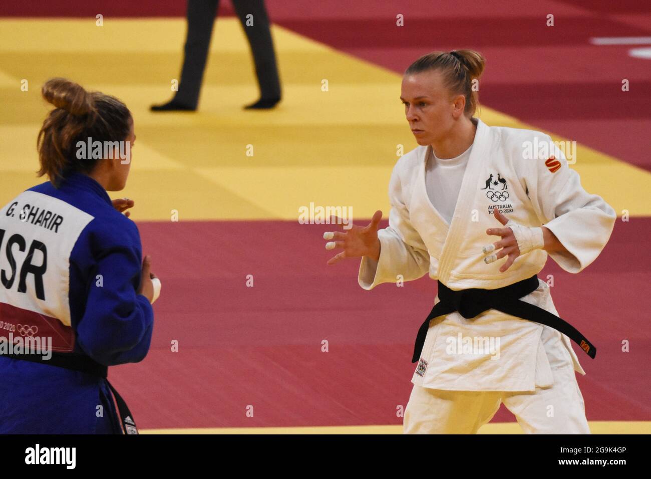 Katharina Haecker (AUS) competes on women's -63kg during the Olympic ...