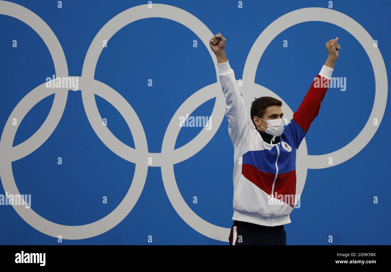 Tokyo, Japan. 26th July, 2021. Russian Olympic Committee swimmer Evgeny ...