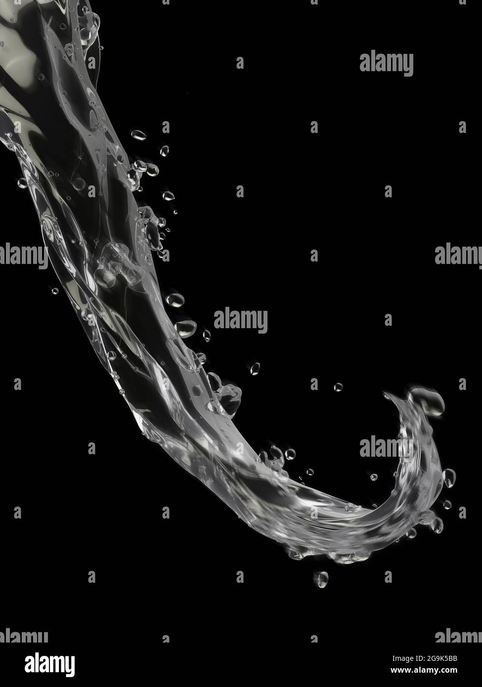 3D Rendering of a Clear Liquid Water Flow Stock Photo - Alamy