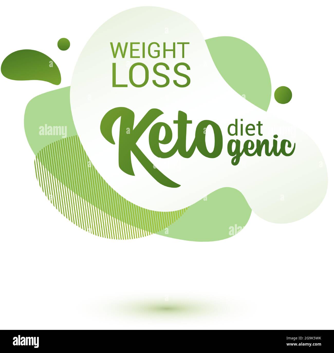 Keto frendly badge. Green amoeba design of sticker for keto diet menu ...