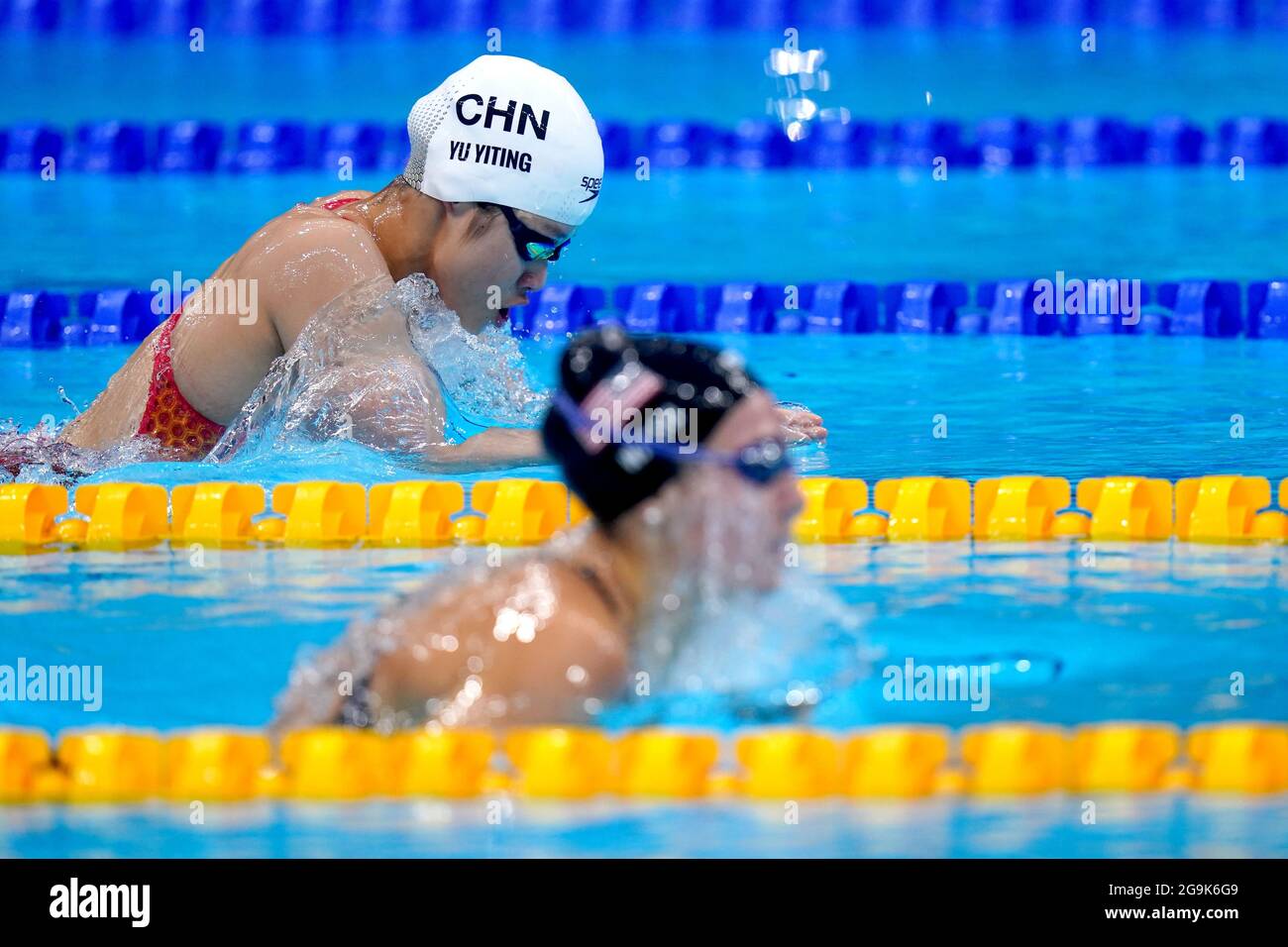 People's Republic of China Yu Yiting (left) during the Women's 200m ...