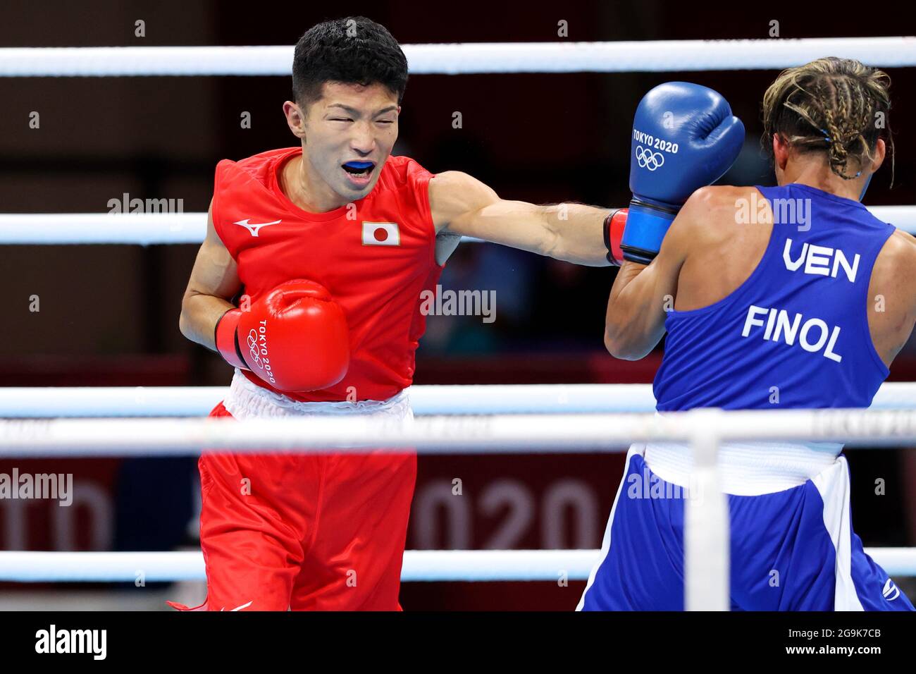 Tokyo, Japan. 26th July, 2021. Ryomei Tanaka (JPN) Boxing : Men's Fly ...