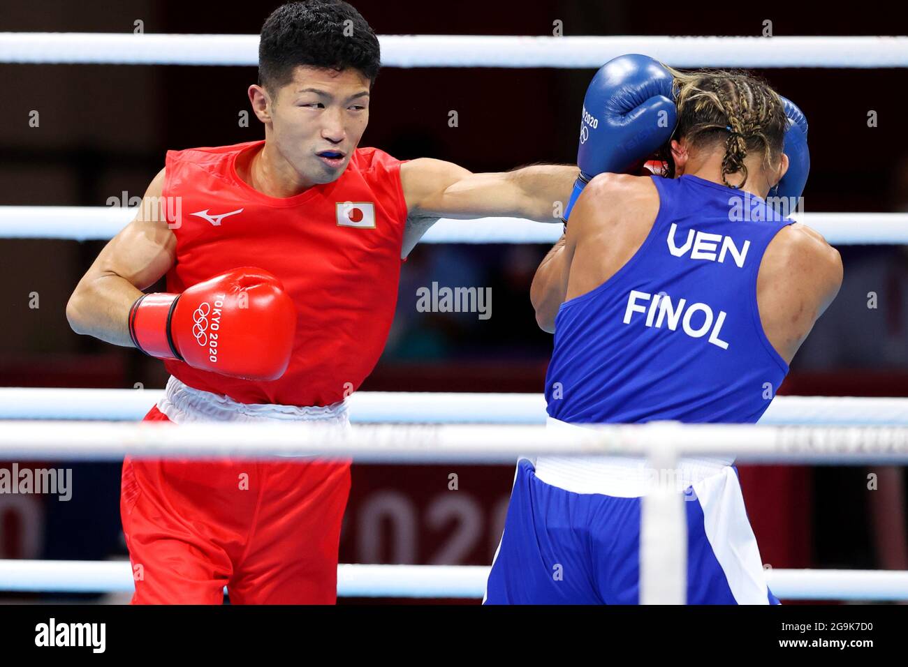 Tokyo, Japan. 26th July, 2021. Ryomei Tanaka (JPN) Boxing : Men's Fly ...