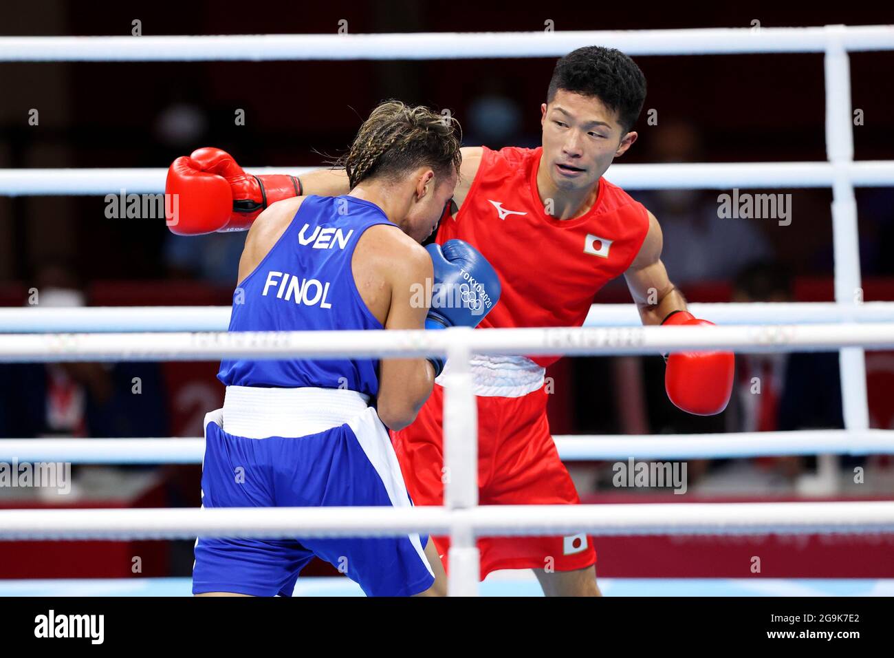 Tokyo, Japan. 26th July, 2021. Ryomei Tanaka (JPN) Boxing : Men's Fly ...