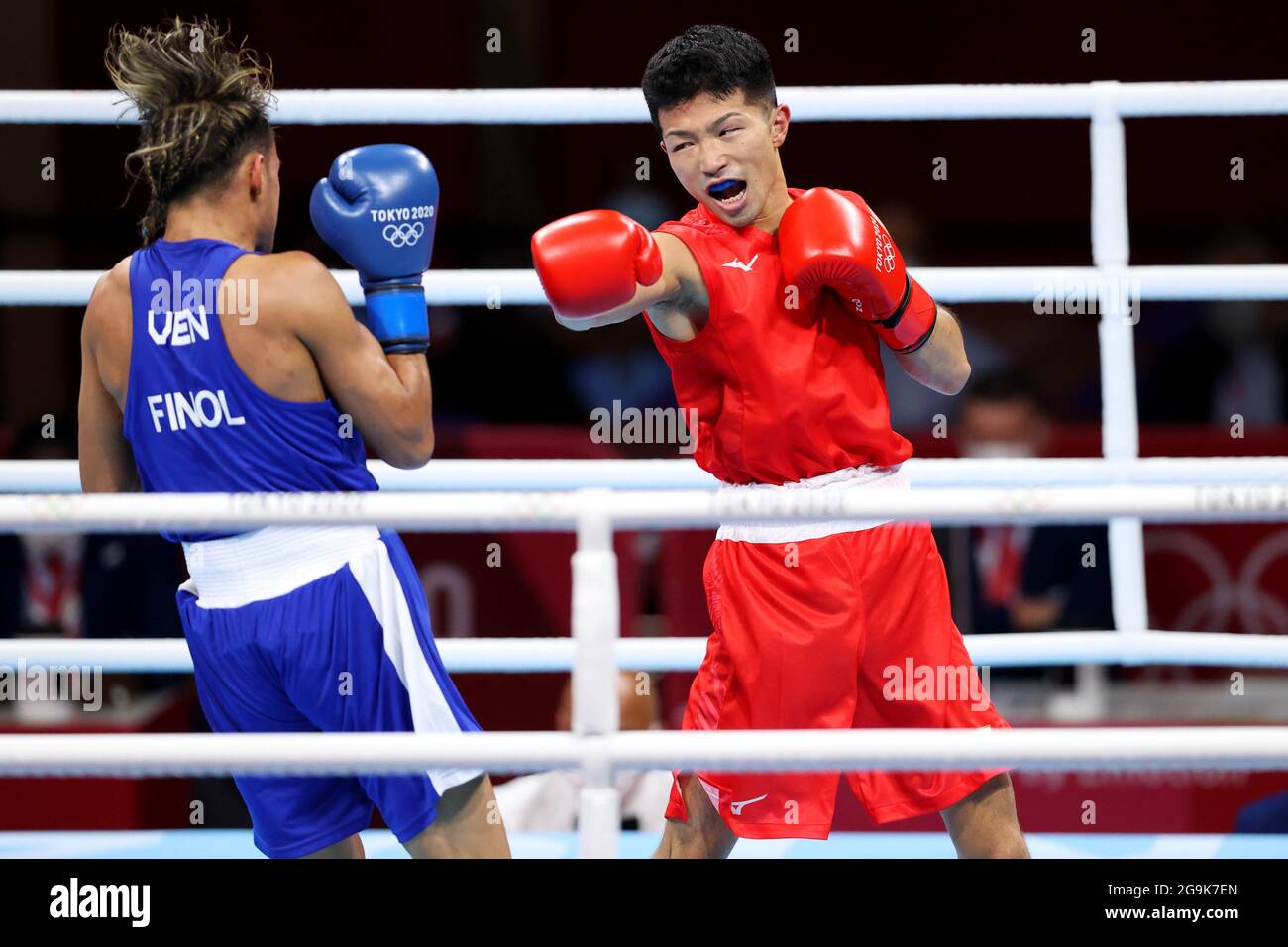 Tokyo, Japan. 26th July, 2021. Ryomei Tanaka (JPN) Boxing : Men's Fly ...