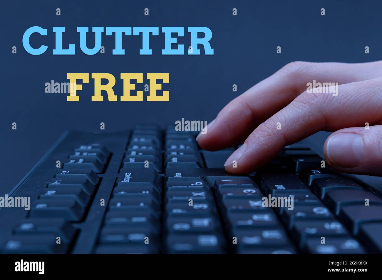 Hand writing sign Clutter Free. Business idea Well organized and ...