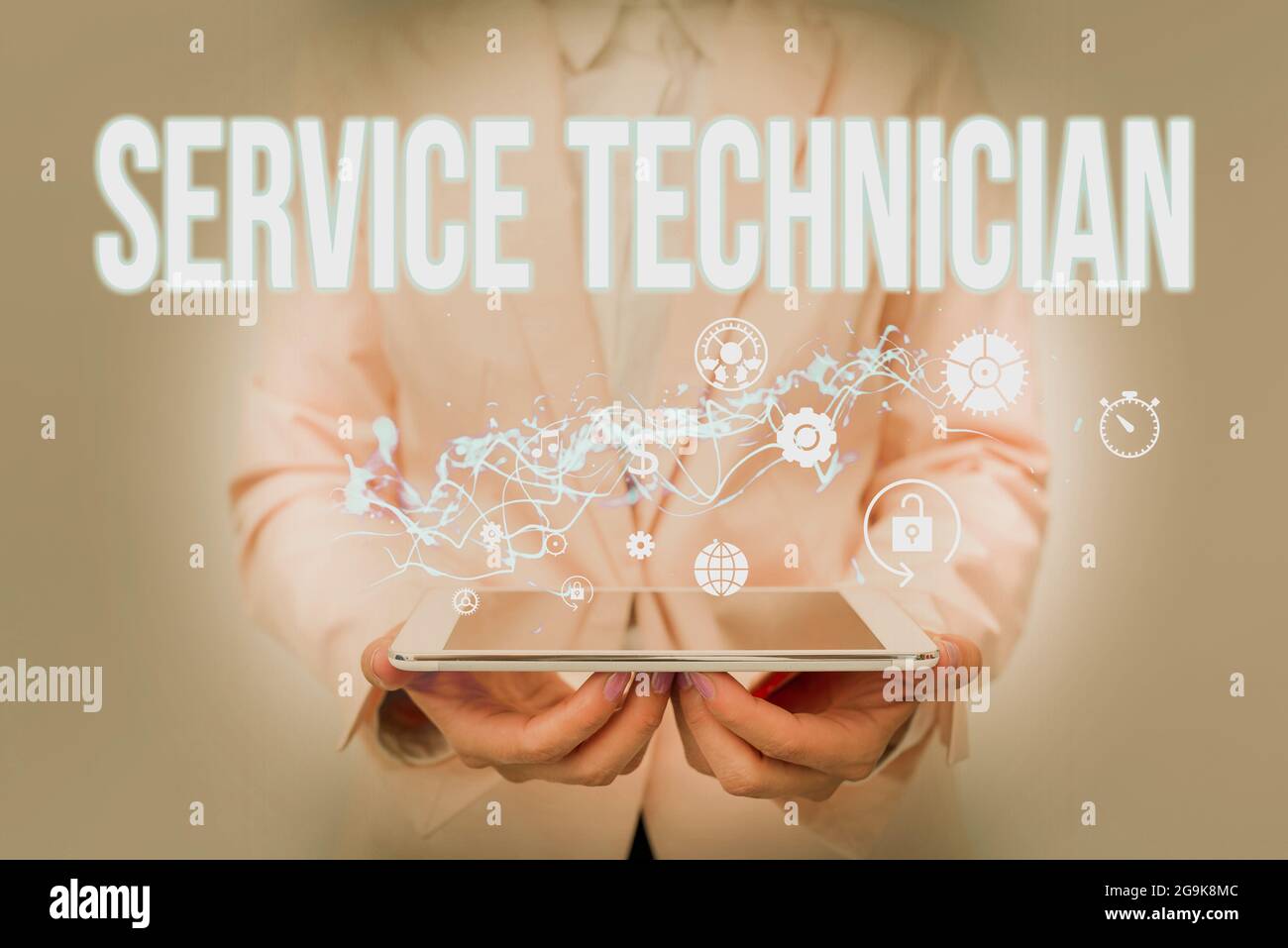 Conceptual caption Service Technician. Word for Managing all on site ...