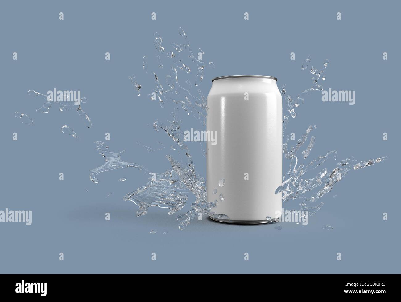 3d rendering image of can and water splash Stock Photo - Alamy
