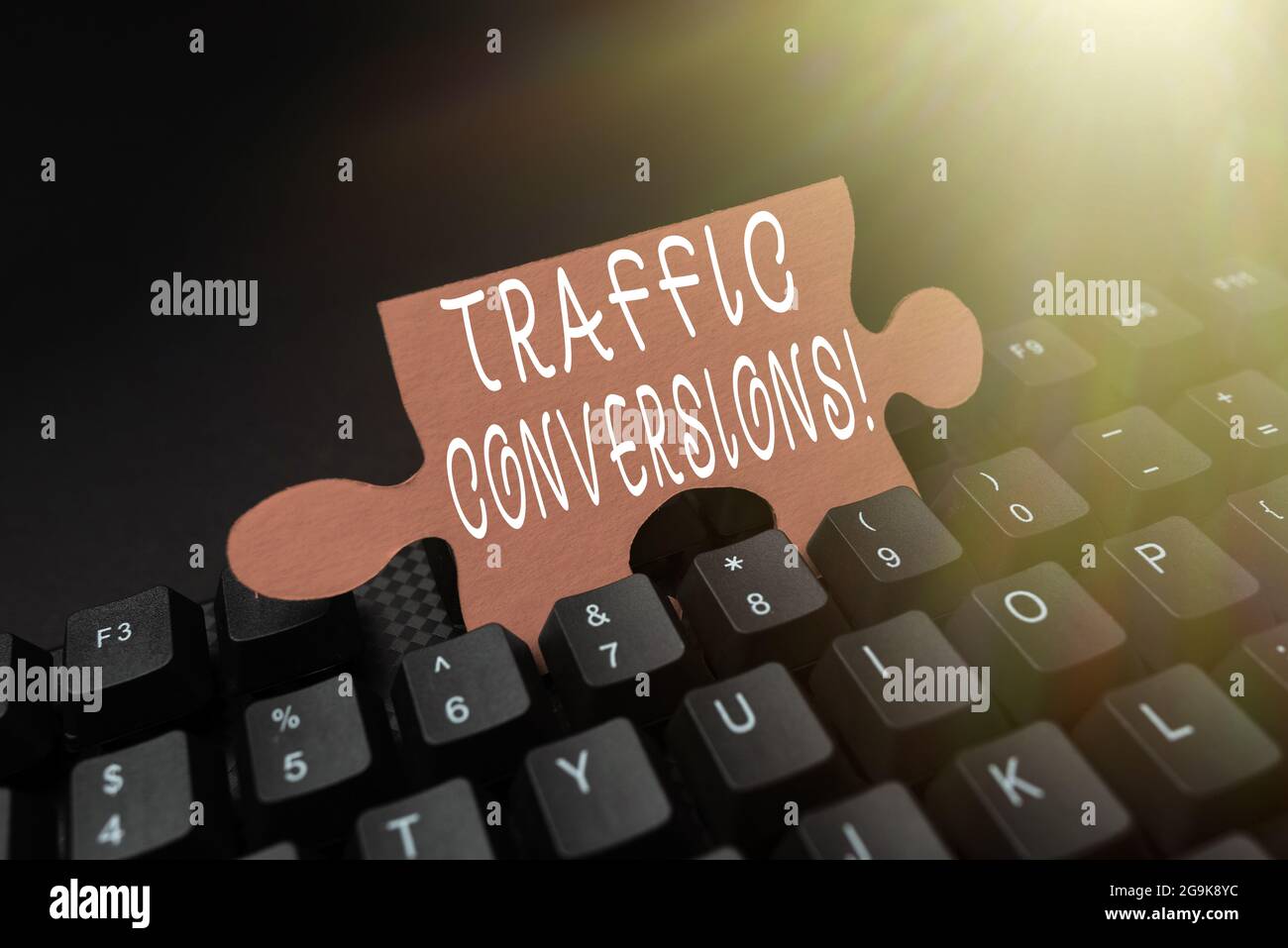 Sign displaying Traffic Conversions. Business showcase visitor who has ...