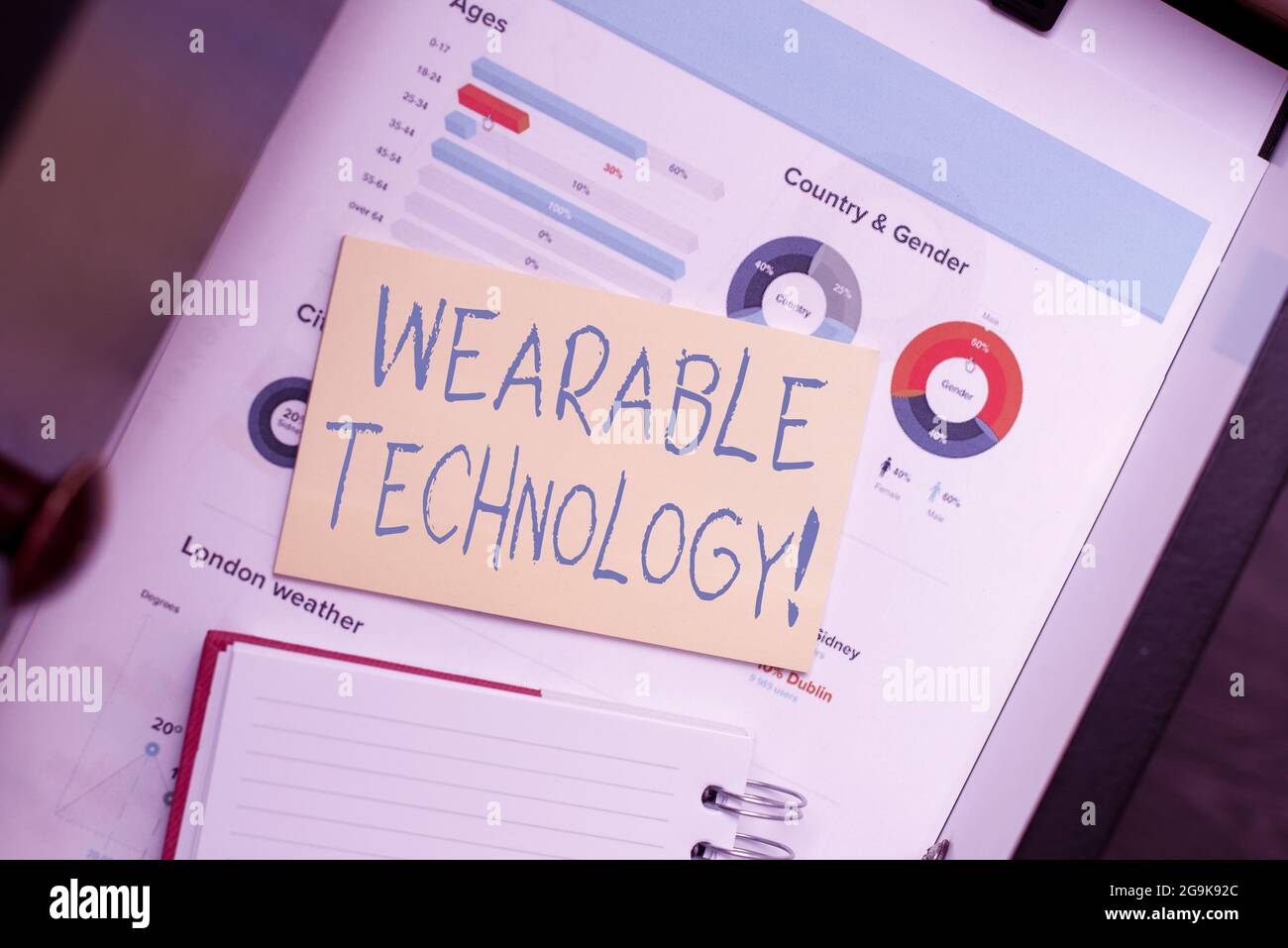 Sign displaying Wearable Technology. Internet Concept electronic ...