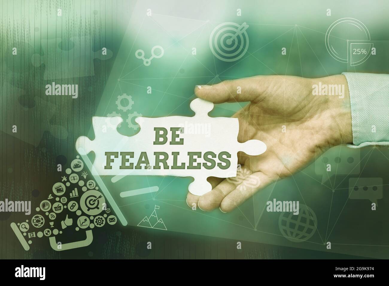 Hand writing sign Be Fearless. Concept meaning act of striving to lead ...