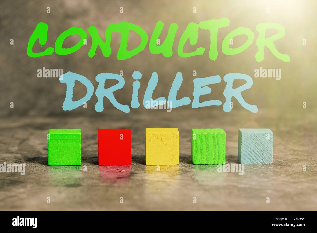 Sign displaying Conductor Driller. Conceptual photo means of conveying ...