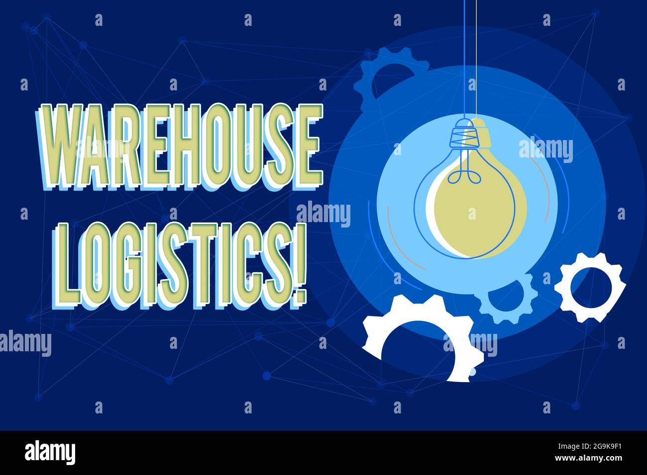 Conceptual caption Warehouse Logistics. Business idea flow of both ...