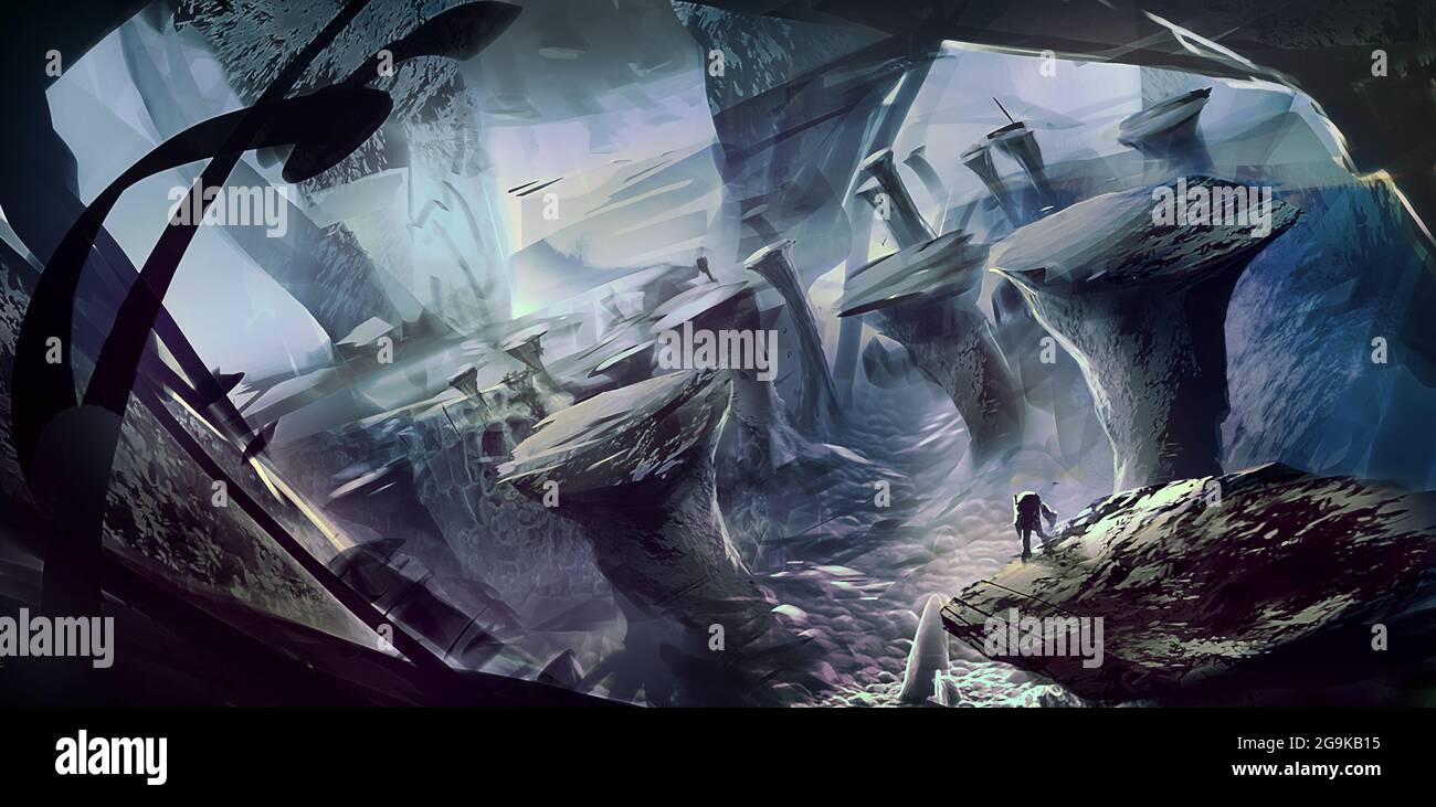 digital illustration of micro world environment Stock Photo - Alamy