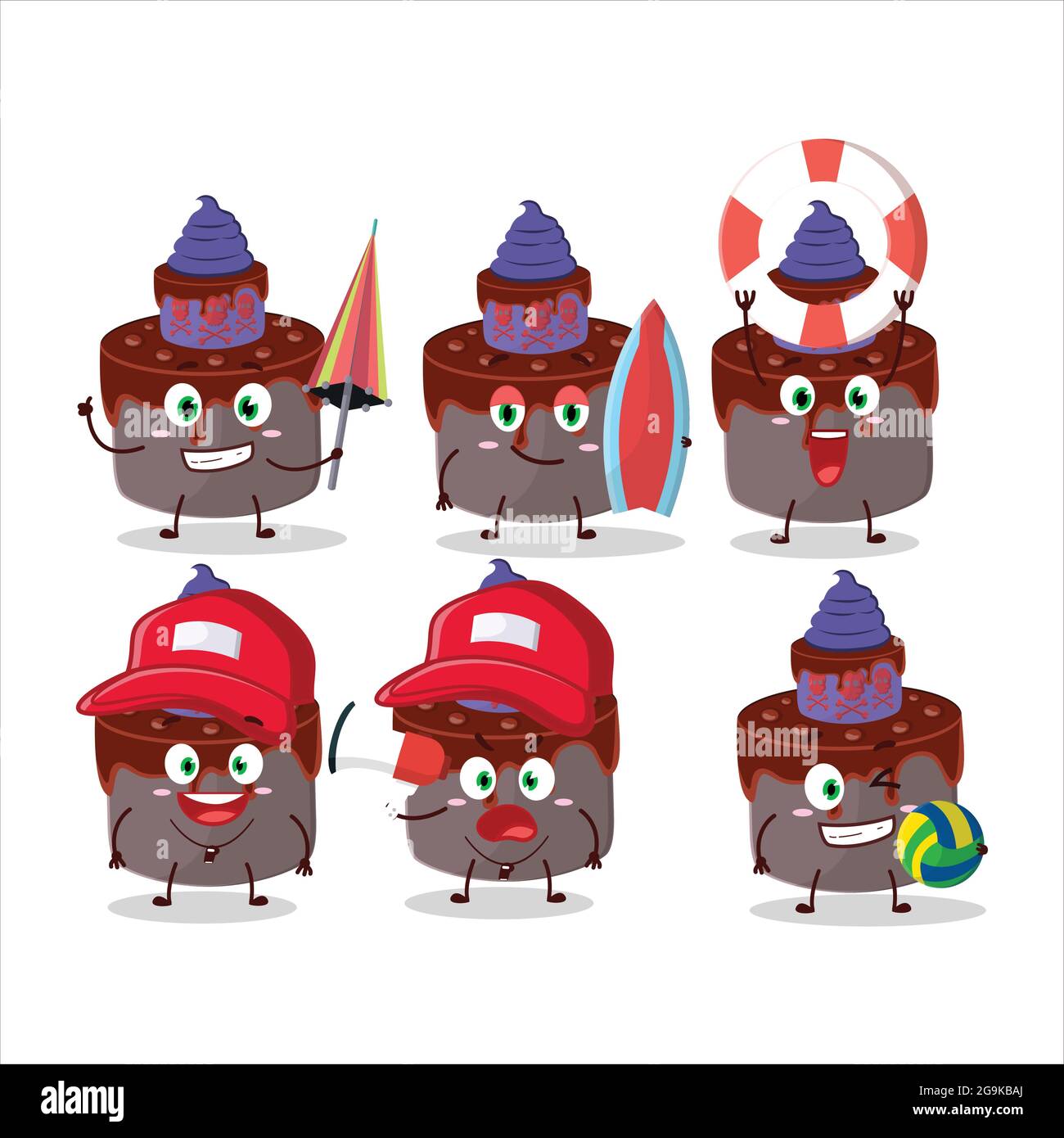 Happy Face tart halloween cartoon character playing on a beach. Vector ...