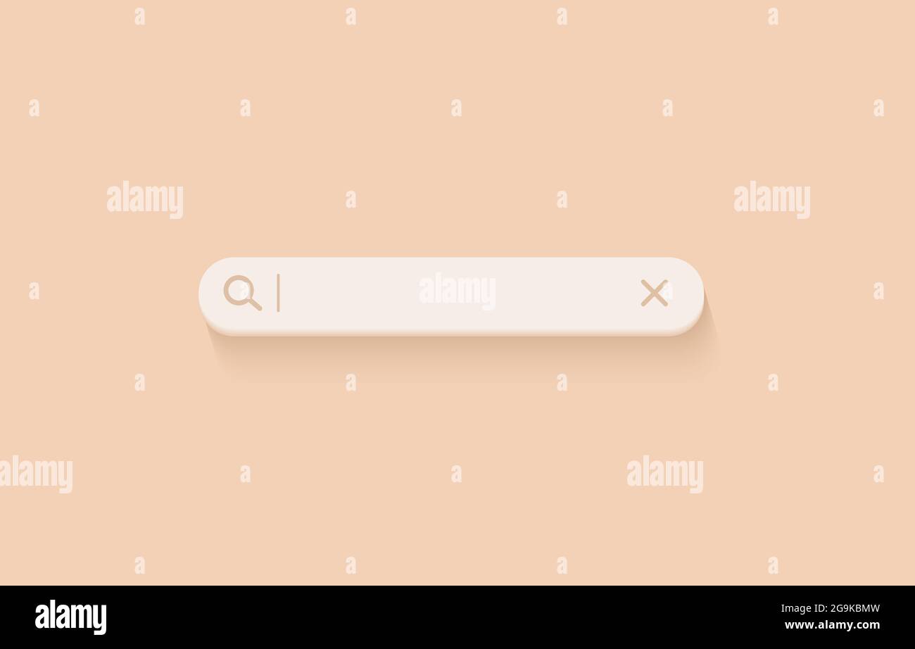 3D search bar. Browser button for website and UI design. Search form ...