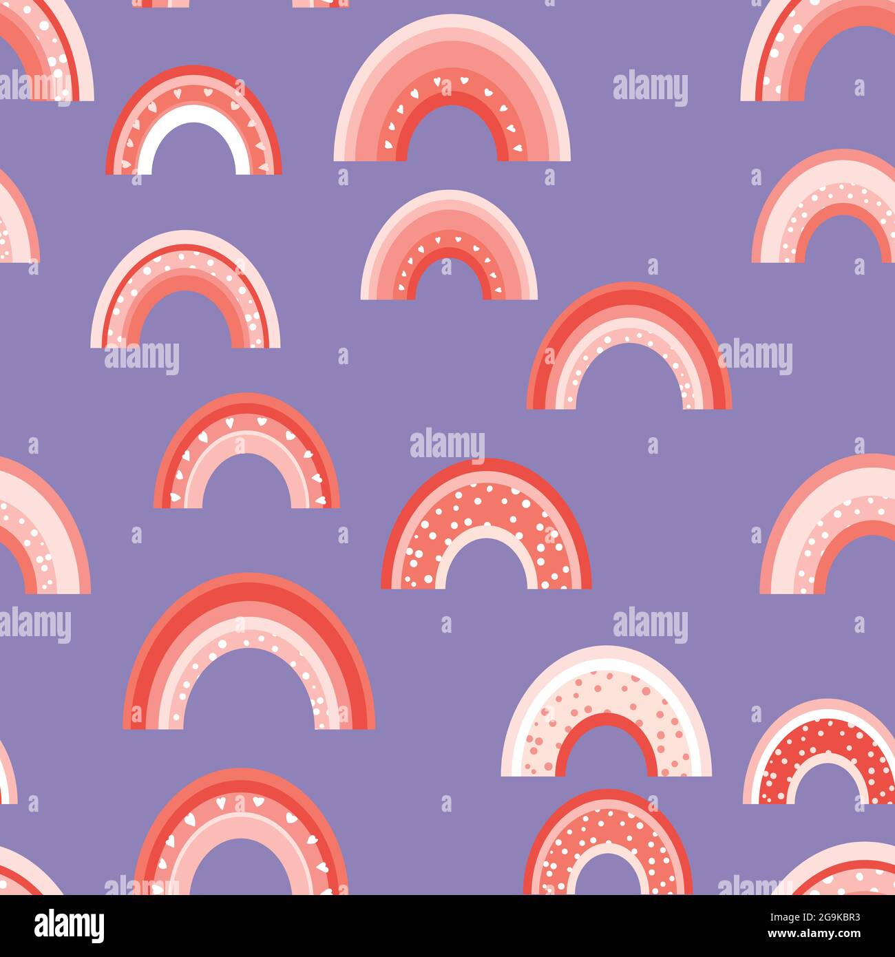 Trendy seamless pattern with colorful rainbow on color background ...