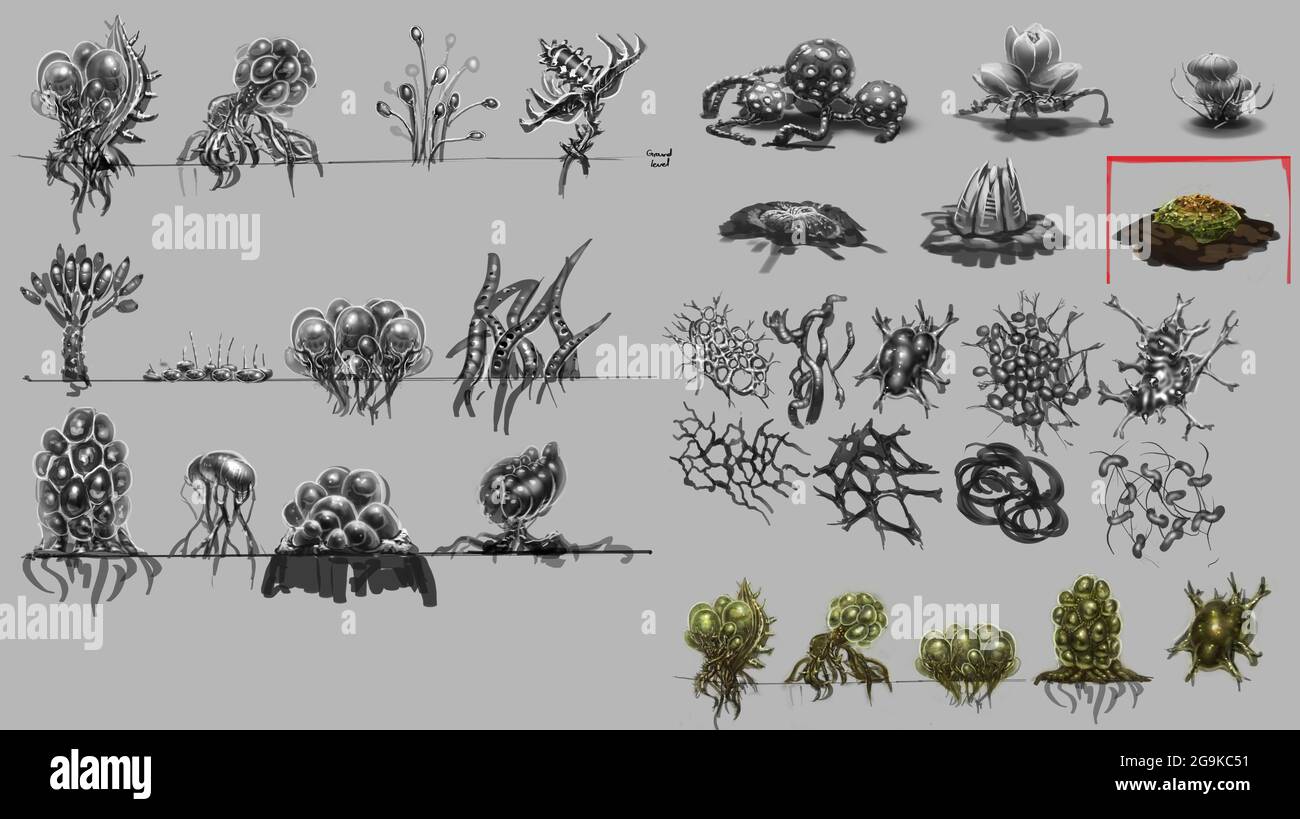 digital illustration of set group design concept of monster creature ...