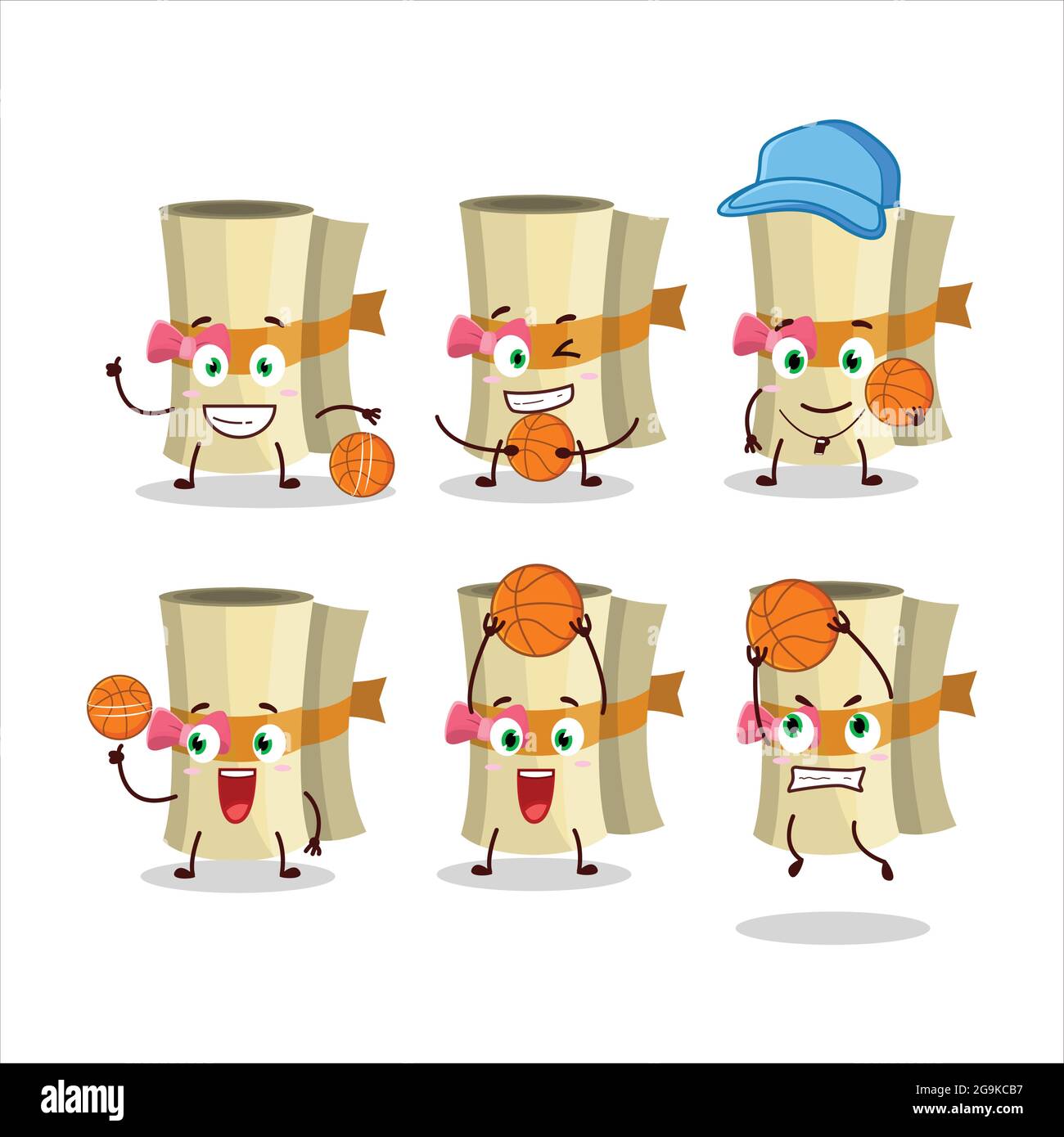 Talented treasure paper cartoon character as a basketball athlete ...