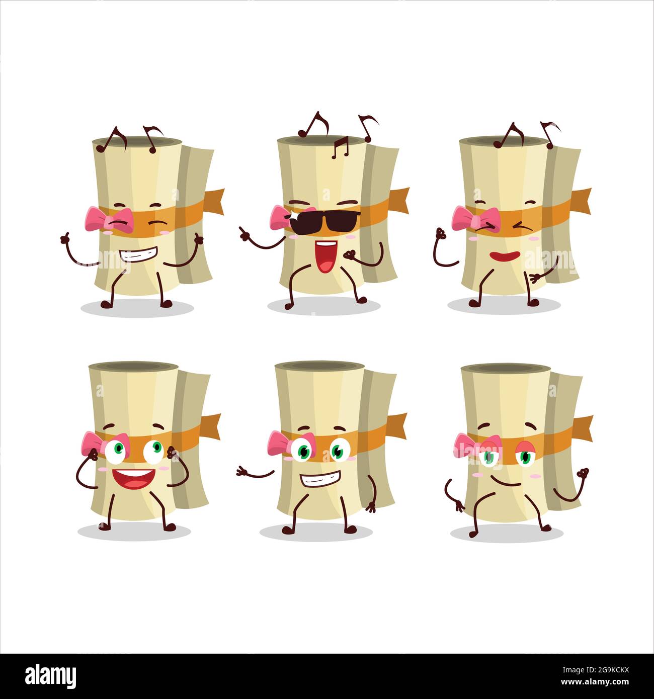 An image of treasure paper dancer cartoon character enjoying the music ...