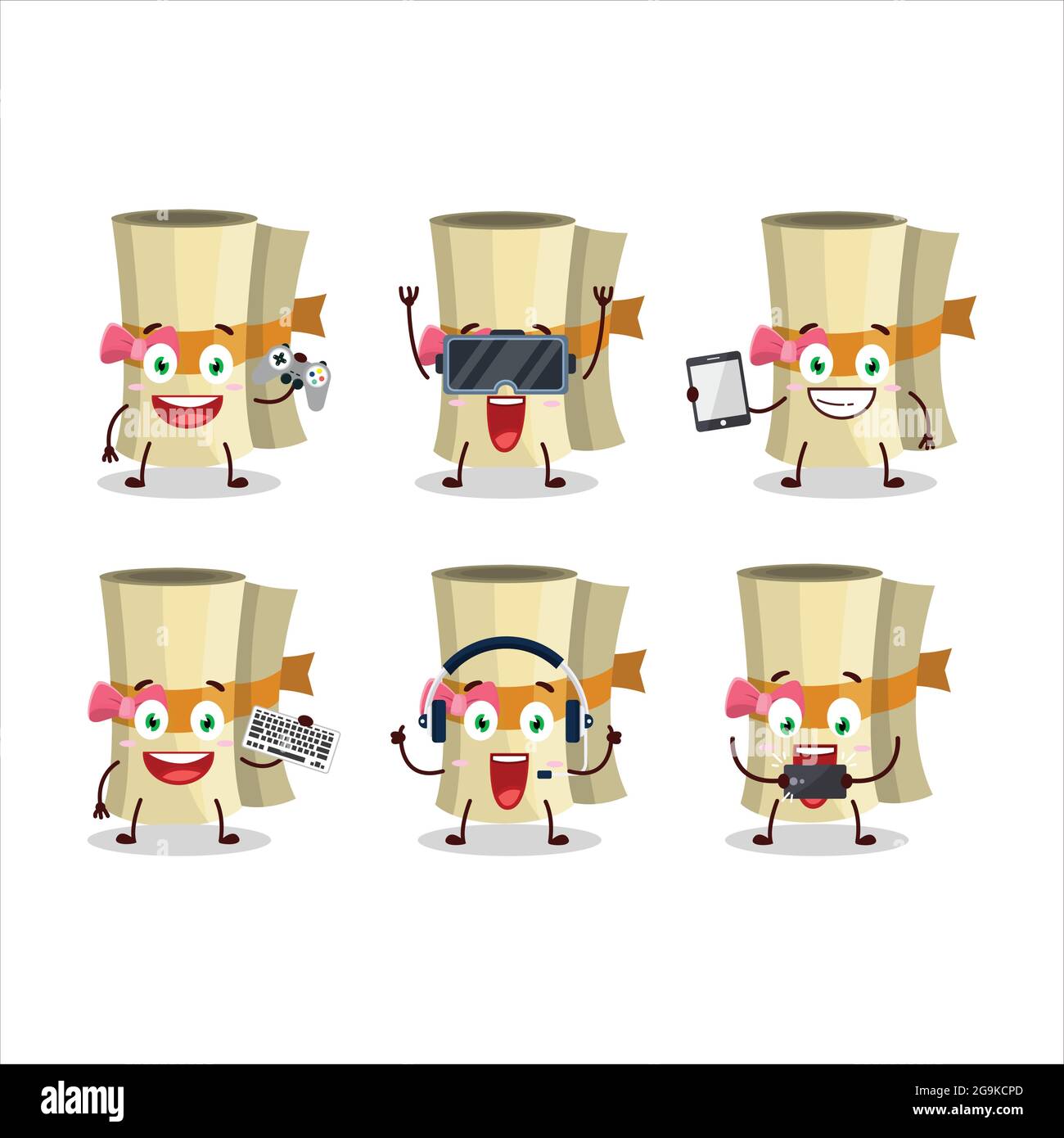 Treasure paper cartoon character are playing games with various cute ...