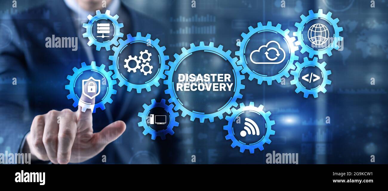 DIsaster recovery Backup Data protection. Internet technology concept ...